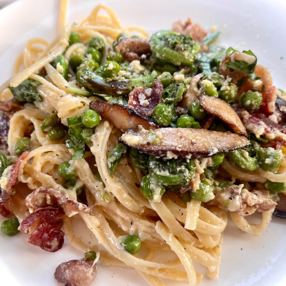 Amazing Summer Pasta Primavera Recipe With Fiddleheads - Meals With Maria