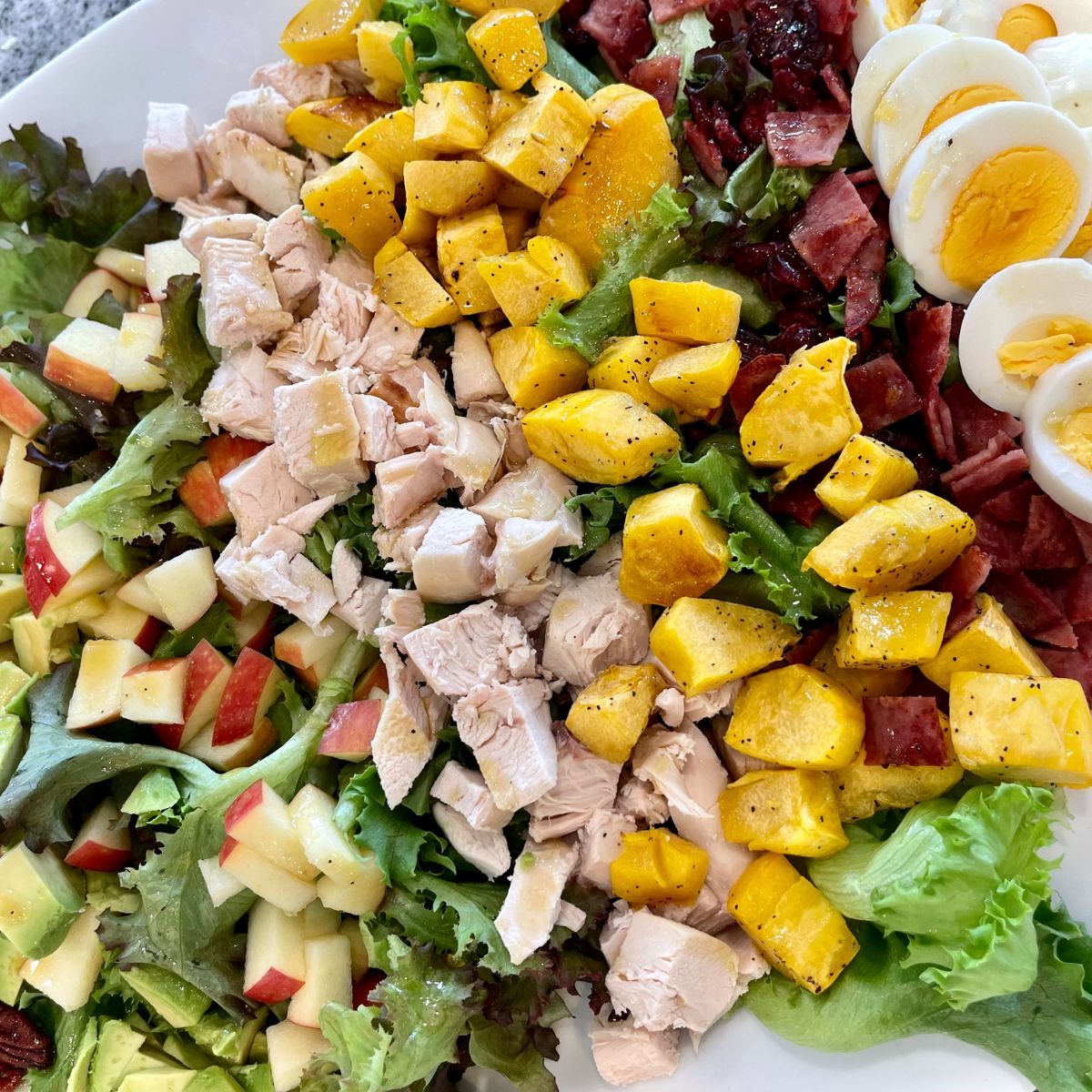 Fall Cobb Salad with Roasted Squash, Apples & Rotisserie Chicken ...