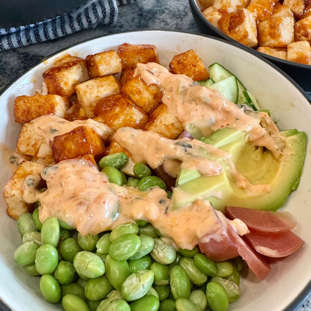 Crispy Maple Glazed Tofu Bowl (Easy Meal Prep!) - Meals With Maria